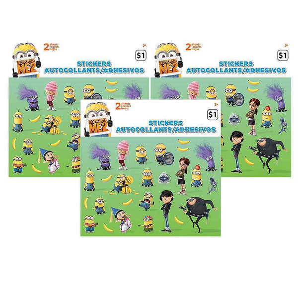 Despicable Me Sticker Sheets [3 Packs of 2 Sheets Ea] – DENW, LLC